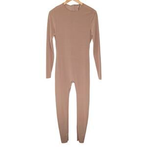 SKIMS | Tops | Skims Sheer Mesh Sculpt Full Body Catsuit Sienna Tan ...